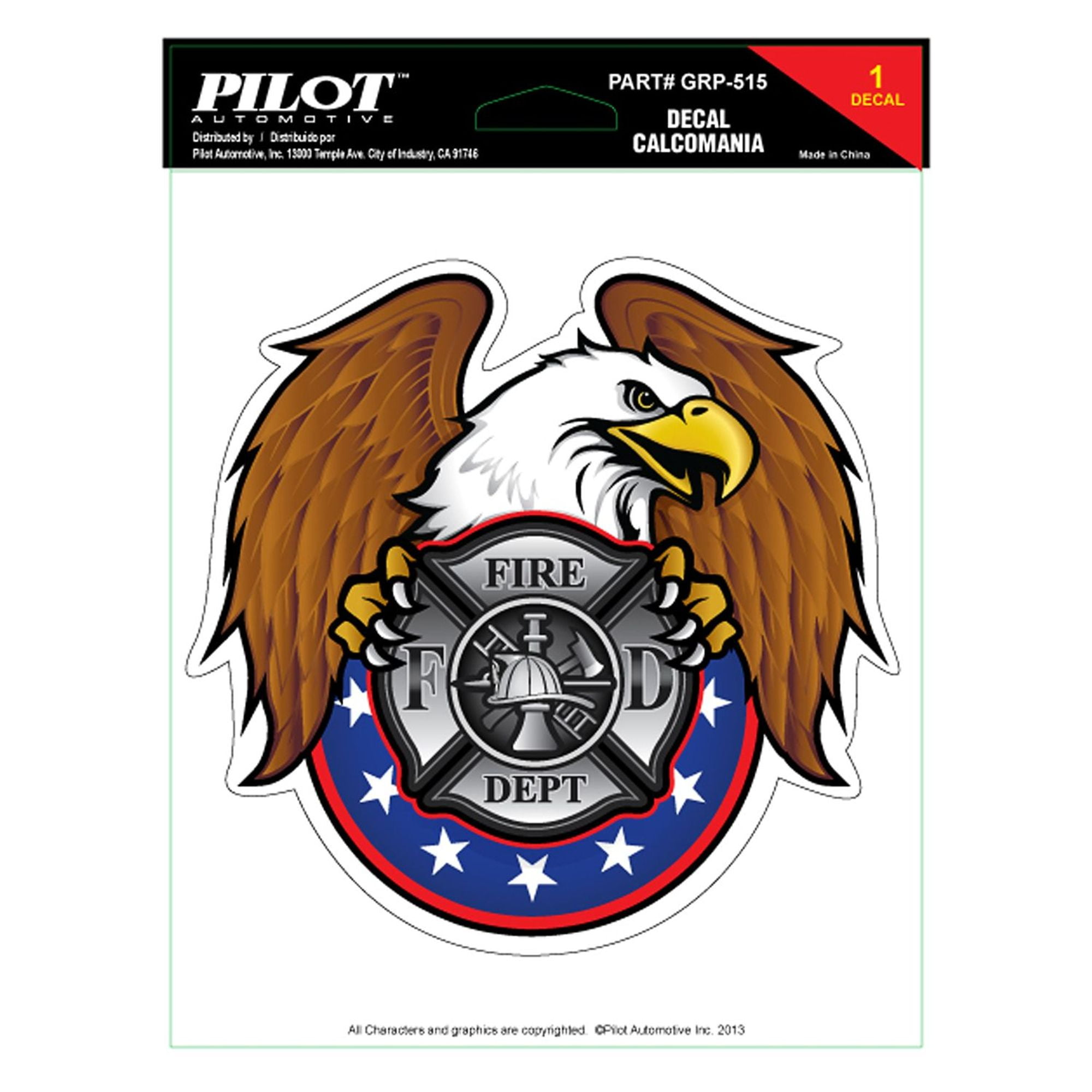 Pilot Automotive USA FD (Fire Department) Insten Decal - 6"x8" Sheet ...