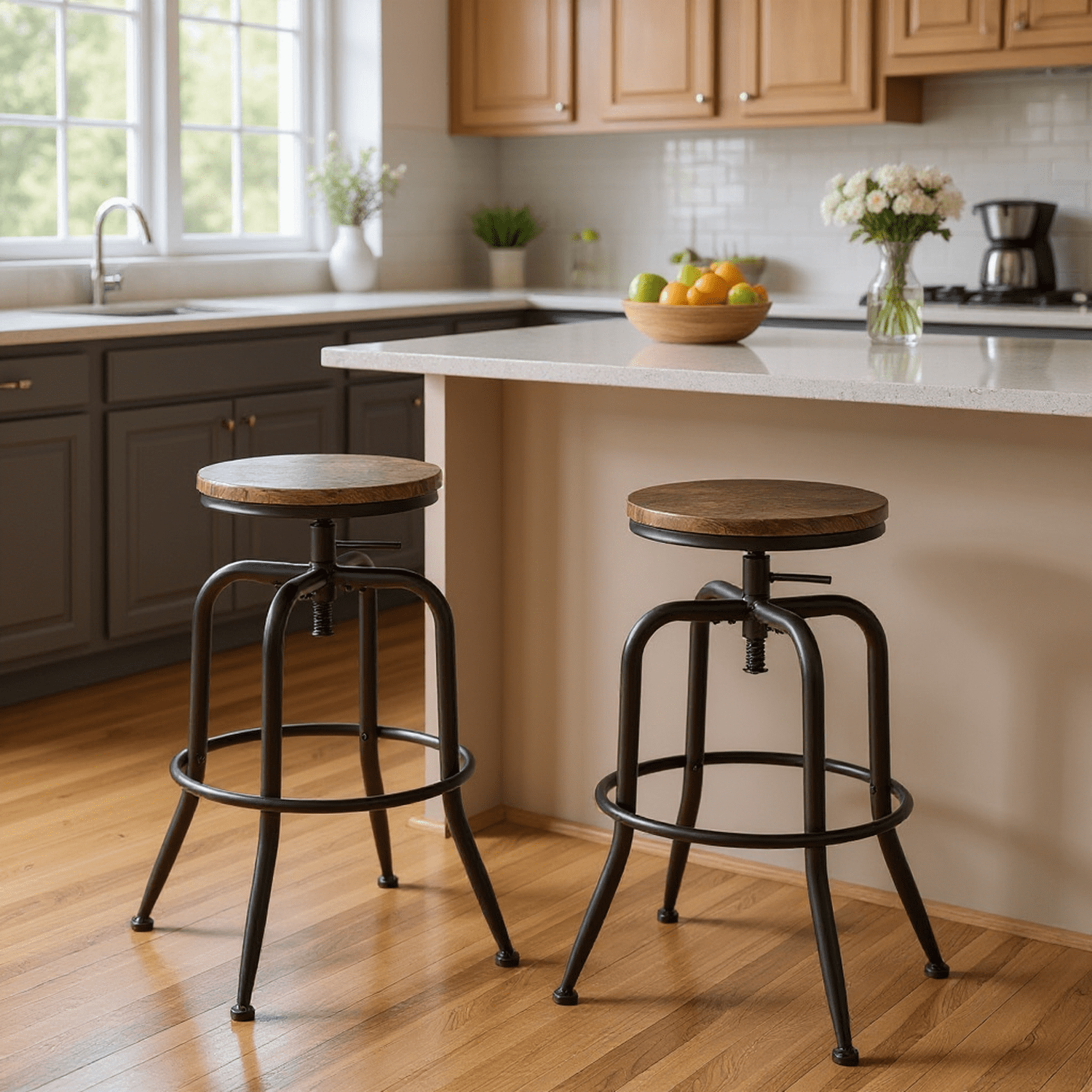 Click here for Homy Casa Set Of 2 Counter Stools With Adjustable... prices