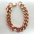 Unisex Pure Copper Chunky Cuban Link Chain Bracelet 7.5", Golden ...