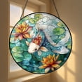 Koi Fish and Lotus Stained Glass Suncatcher Window Hanging for Tranquil ...