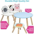 Kids Wooden Animal Table & Chair Set w 3 Seats (Cow Pig Sheep) & Adult ...
