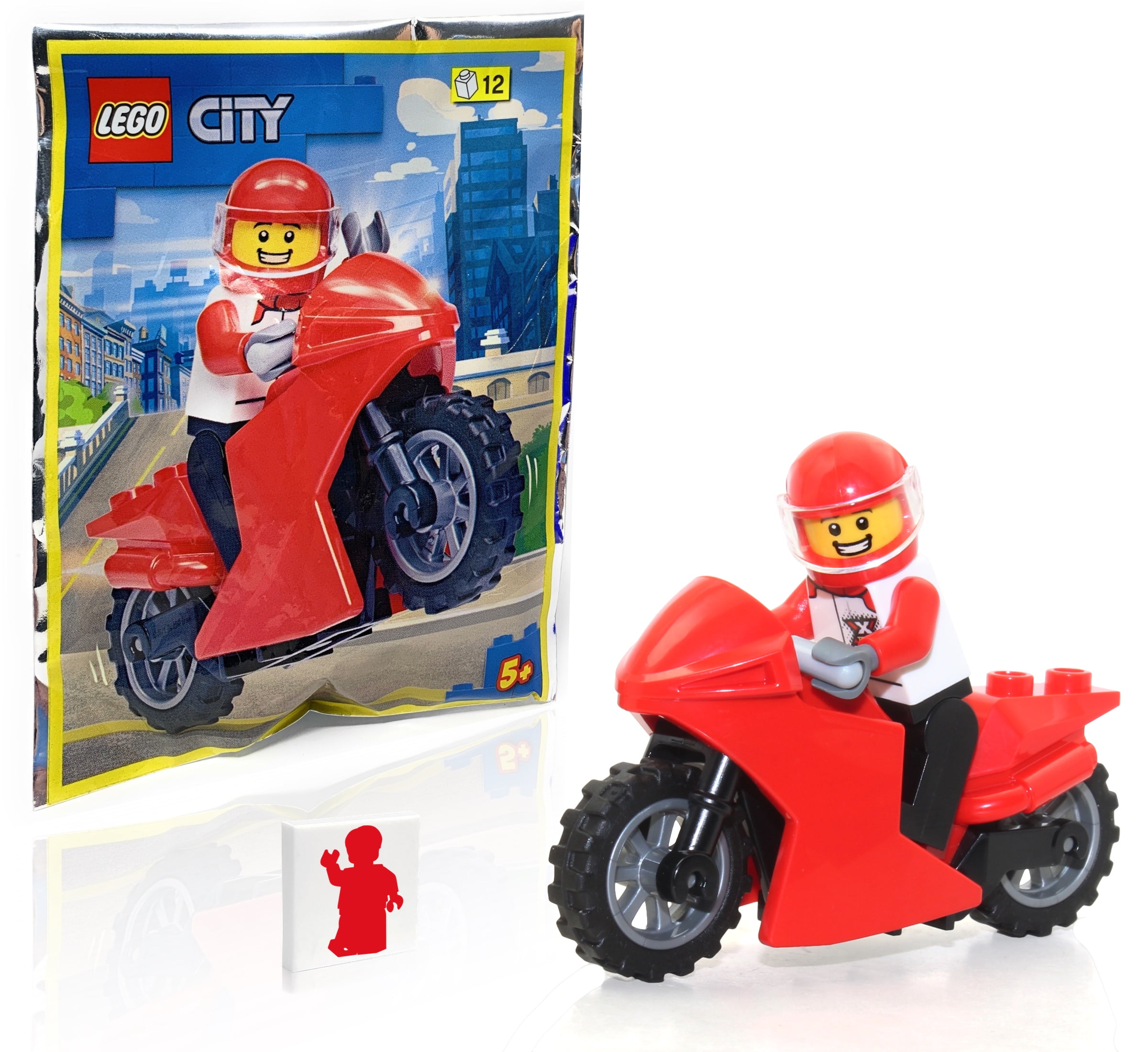 LEGO City Speed Racers Minifigure - Motorcycle Racer with Driver Foil ...
