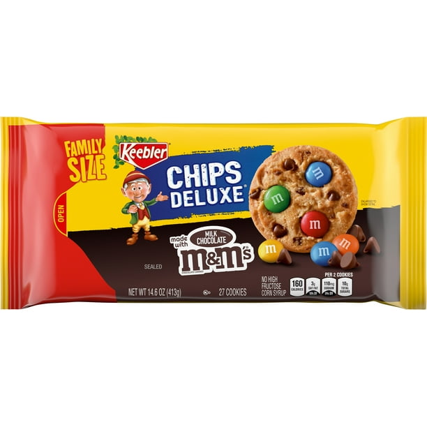 Keebler Chips Deluxe Milk Chocolate M&M's Chocolate Candies Cookies, 14 ...