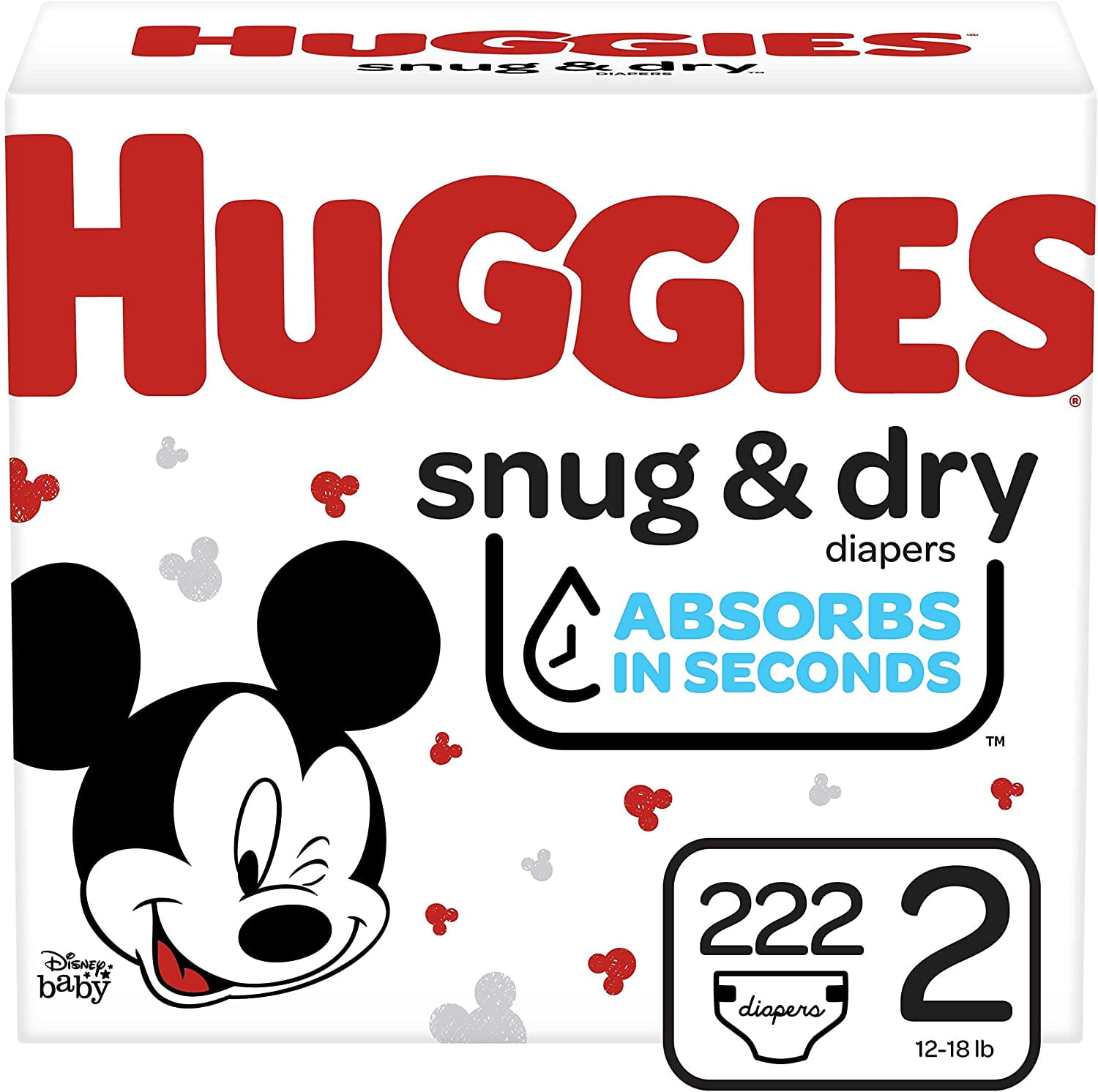 Huggies Snug & Dry Baby Diapers, Size 2, 222 Ct, One Month Supply ...