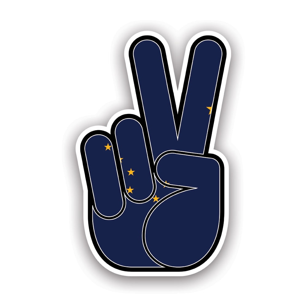 Alaska State Shaped Peace Sign Sticker Decal - Self Adhesive Vinyl ...