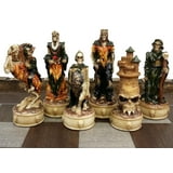 Medieval Skeleton Slayer Gothic Fantasy Skull Chess Set with Unique ...