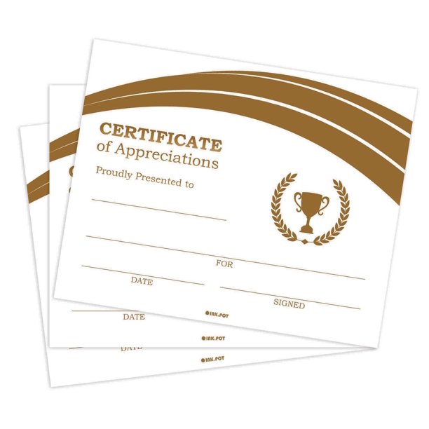 Inkdotpot Pack Of 25, Golden Certificate of Completion Award ...
