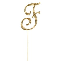 BalsaCircle Letter F Cake Topper 2.5" Gold Rhinestone Personalized ...