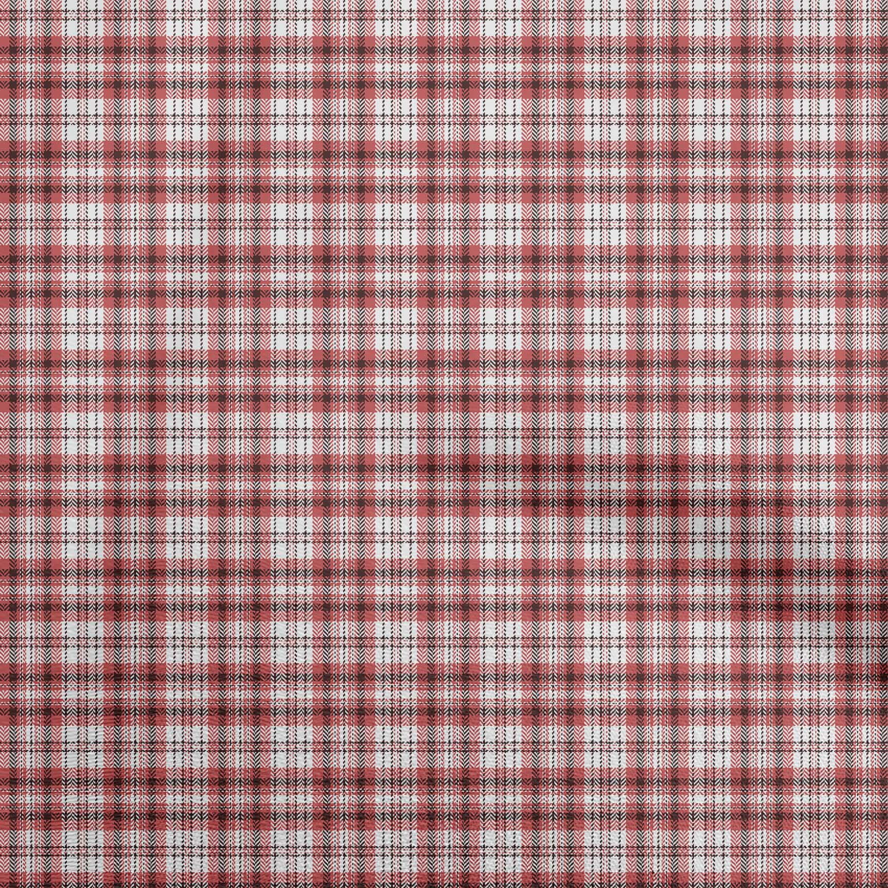 oneOone Cotton Silk Maroon Fabric Check Diy Clothing Quilting Fabric ...