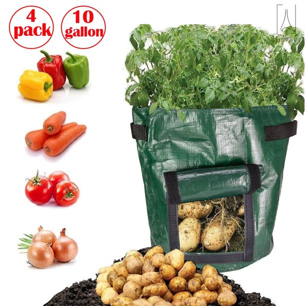 Gustave 4 Pack Grow Bags Fabric Pots Root Pouch with Handles Flower ...