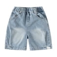 Boys Casual Denim Shorts Pocket Relaxed Fit Knee Length Stretchy Cargo ...