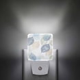 Blue Pink Leaves Plug-in LED Night Lights Simple Style Auto Dusk-to ...