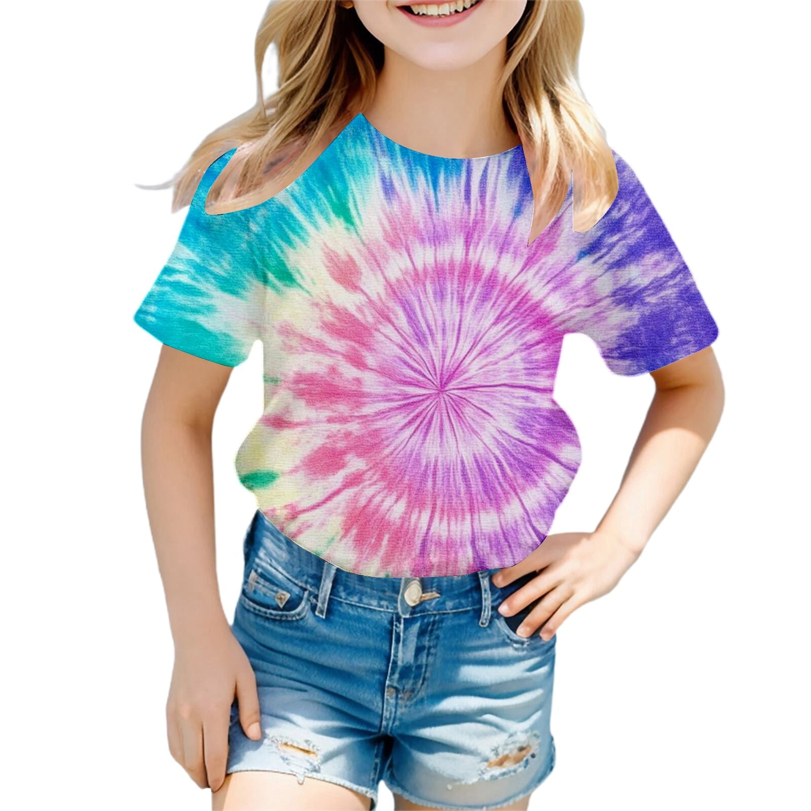 Click here for Trolimons Toddler Girls T Shirts Tie Dye Print Sho... prices