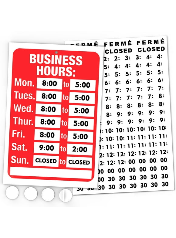 Business Hours Signs in Office Signs - Walmart.com