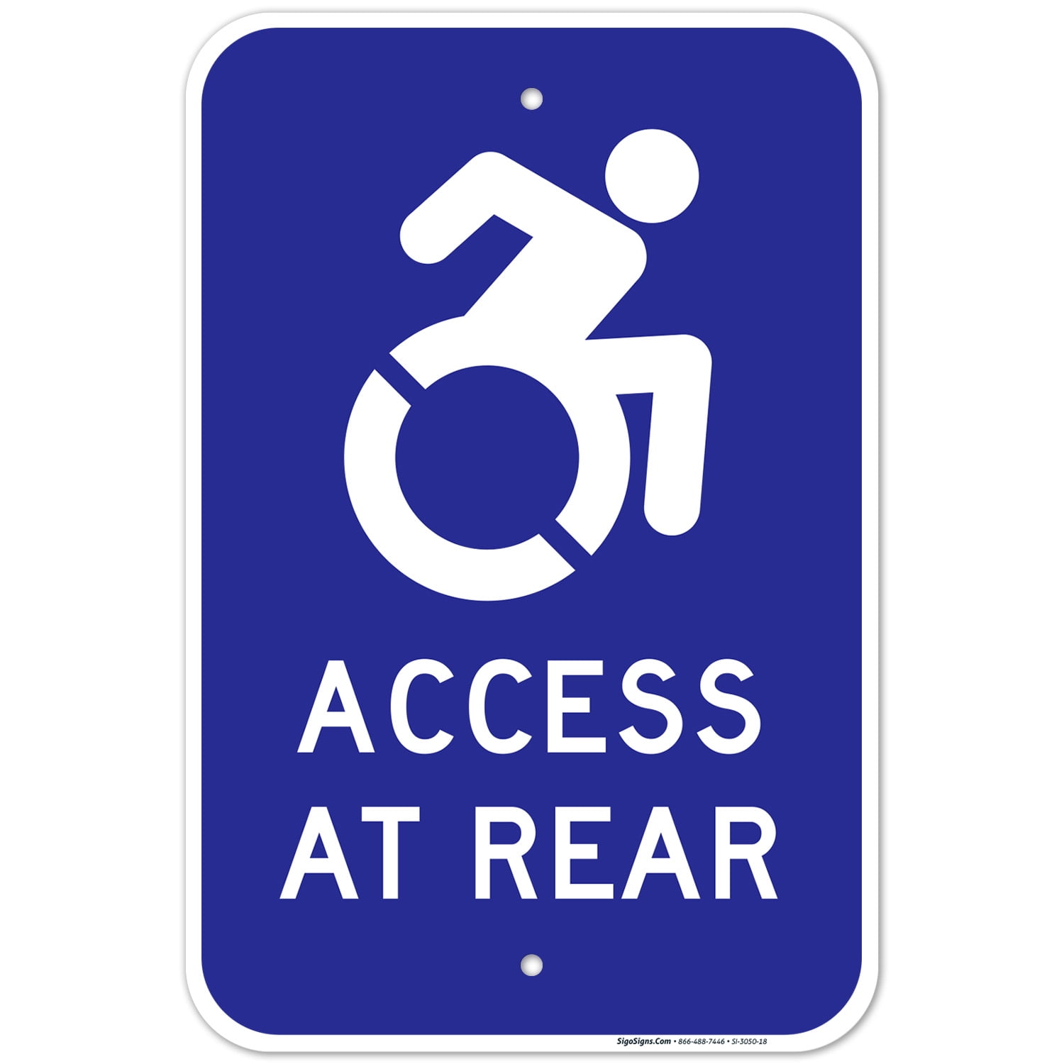 New York Handicap Parking Sign, Access At Rear With Symbol Sign, 12x18 ...