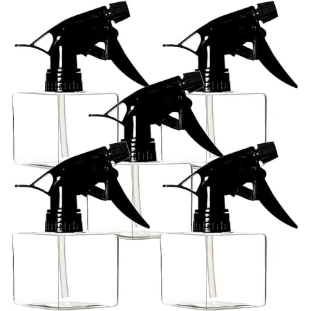 5 Pack 8 Ounce Empty Plastic Spray Bottles, Square Spray Bottles for ...