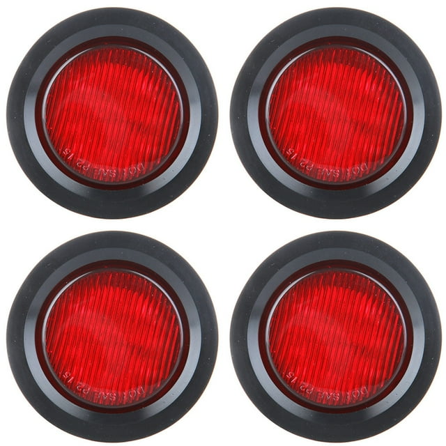 CCIYU 4x 2.5" Red Round Truck Trailer Clearance Marker Led Round Side ...