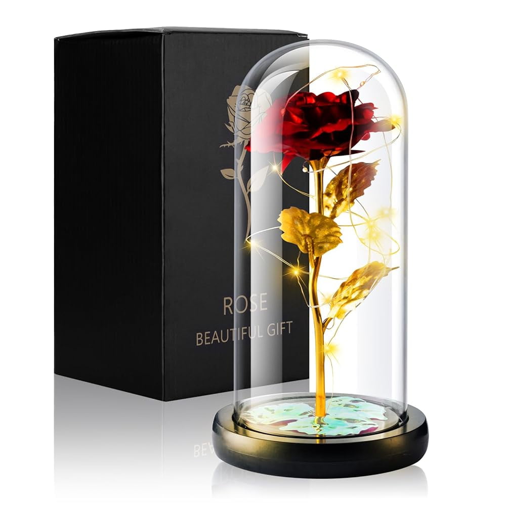 Click here for Qoosea Artificial Flowers Rose With Led Lights Red... prices