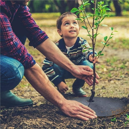 4 Pcs Tree Rings Landscaping Non-Woven Fabric Mulch Tree Rings Tree ...