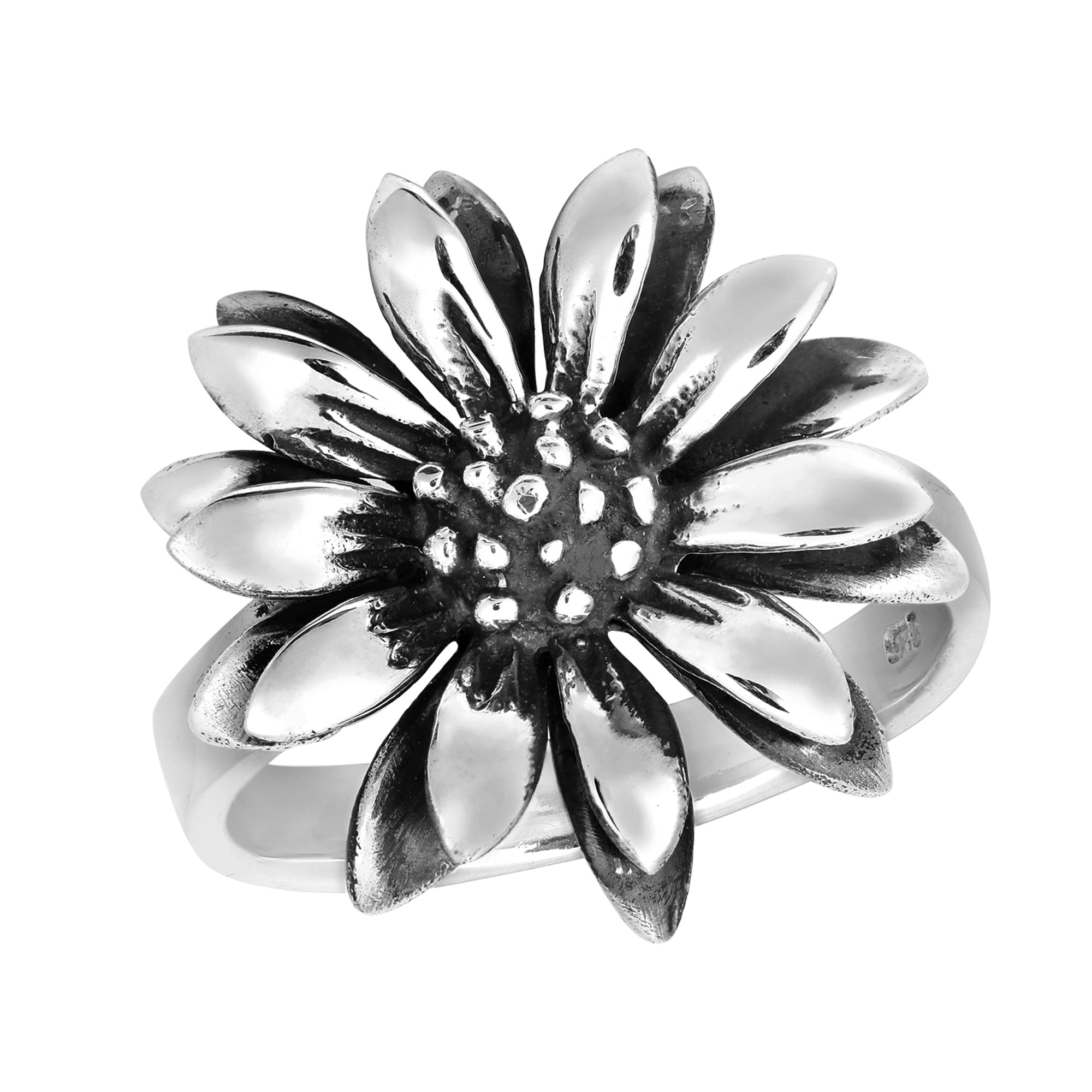 Perennial Beauty Sunflower Sterling Silver Floral Ring-8 - Walmart.com