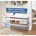 3 Tier Long Shoe Rack for Closet Storage Stackable Metal Shelf Holds 24 ...