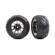 Traxxas 3771X Tires & Wheels 2.8 RXT Black & Satin Wheels, Ribbed Tires ...
