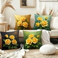 4Pcs, a light luxury romantic pillow cover with a yellow rose theme ...