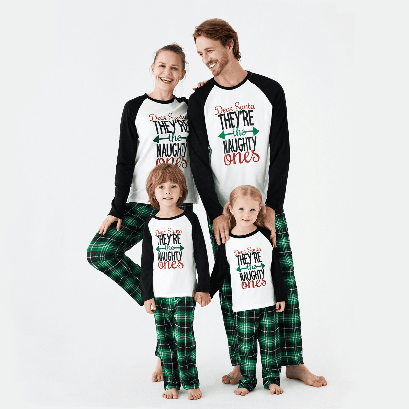 Click here for Patpat Christmas Letter Contrast Top And Plaid Pan... prices