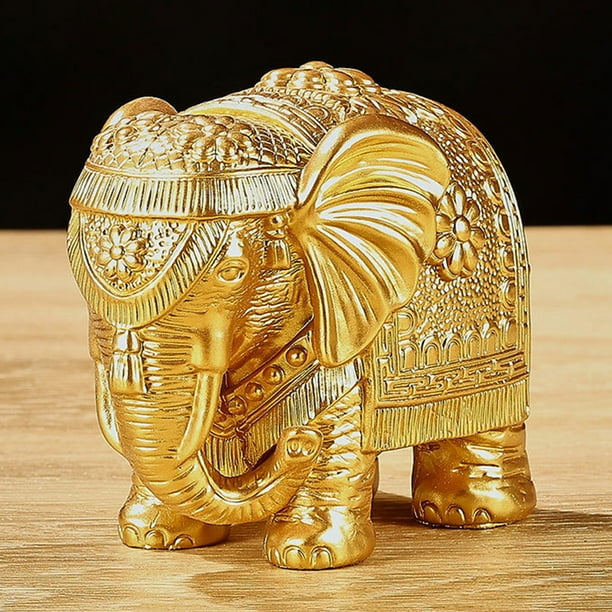 Peggybyg Gold Elephant Statue Large Gold Elephant Statue Bookshelf TV ...