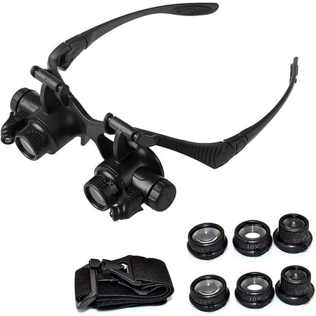 Magnifier, 10X 15X 20X 25X Magnifying Glass with LED Light, Illuminated ...