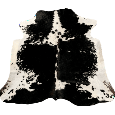 Bowery Hill Hand Crafted Cow Hide Rug in Black Stencil - Walmart.com
