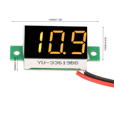 Spptty Digital Voltmeter, DC 2.4V-30V LED Mini Digital Voltmeter, For ...