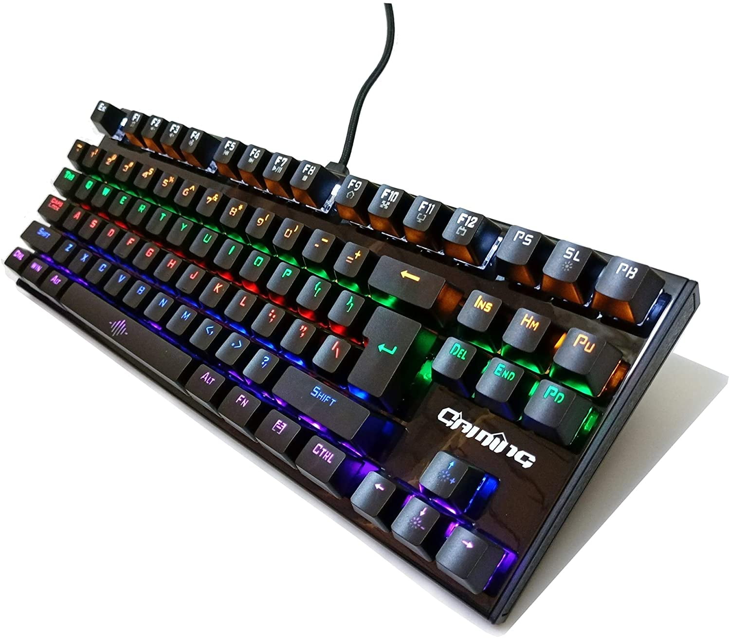 Mechanical Wired Gaming Keyboard LED Rainbow Backlit for PC Mac Gamer ...