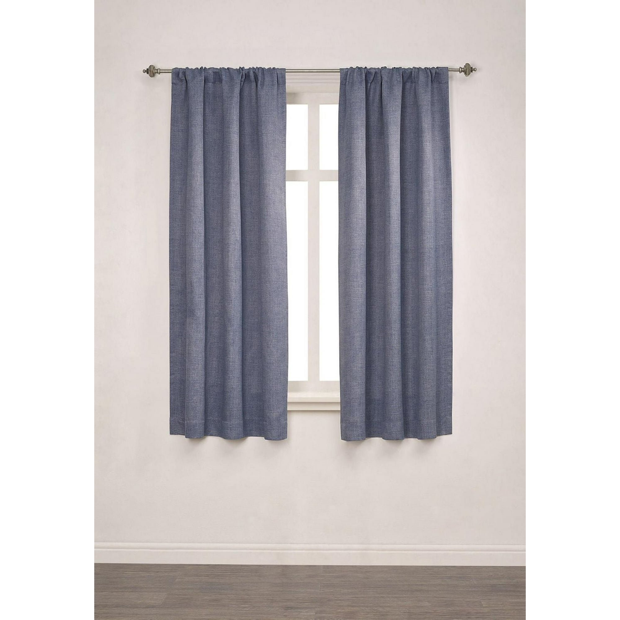 Click here for Mainstays Chambray Blackout 63 Window Curtains Pan... prices