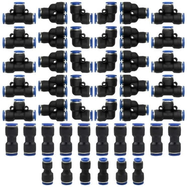AIRTOON 20PCS 3/8" Push to Connect Air Fittings Pneumatic Fittings Kit ...
