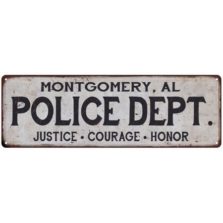 MONTGOMERY, AL POLICE DEPT. Home Decor Metal Sign Gift 6x18 ...