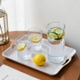 of 2 Large White Melamine Serving Tray with Handles, Rectangular ...