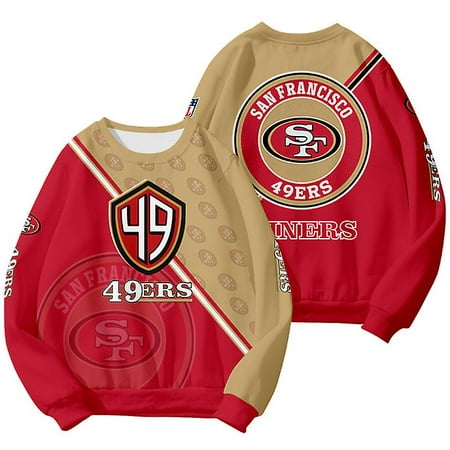 Nfl Team Uniform San Francisco 49ers Print Rugby Crew Neck Sweatshirt ...