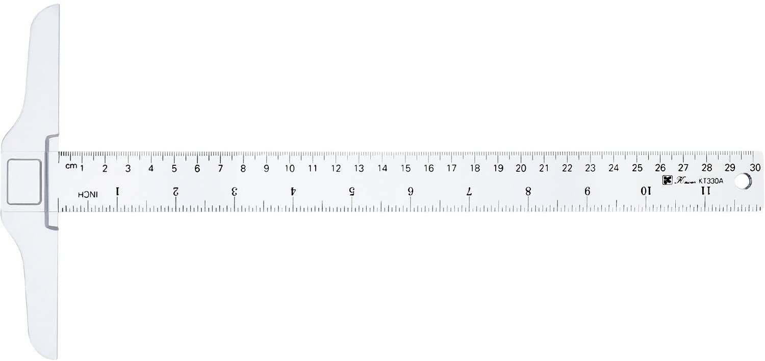 Pangda 12 Inch/30 cm Junior T-Square Plastic Transparent T-Ruler for ...