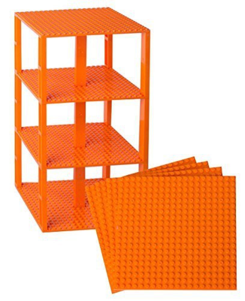 Premium Orange Stackable Base Plates - 4 Pack 6" x 6" Baseplate Bundle ...