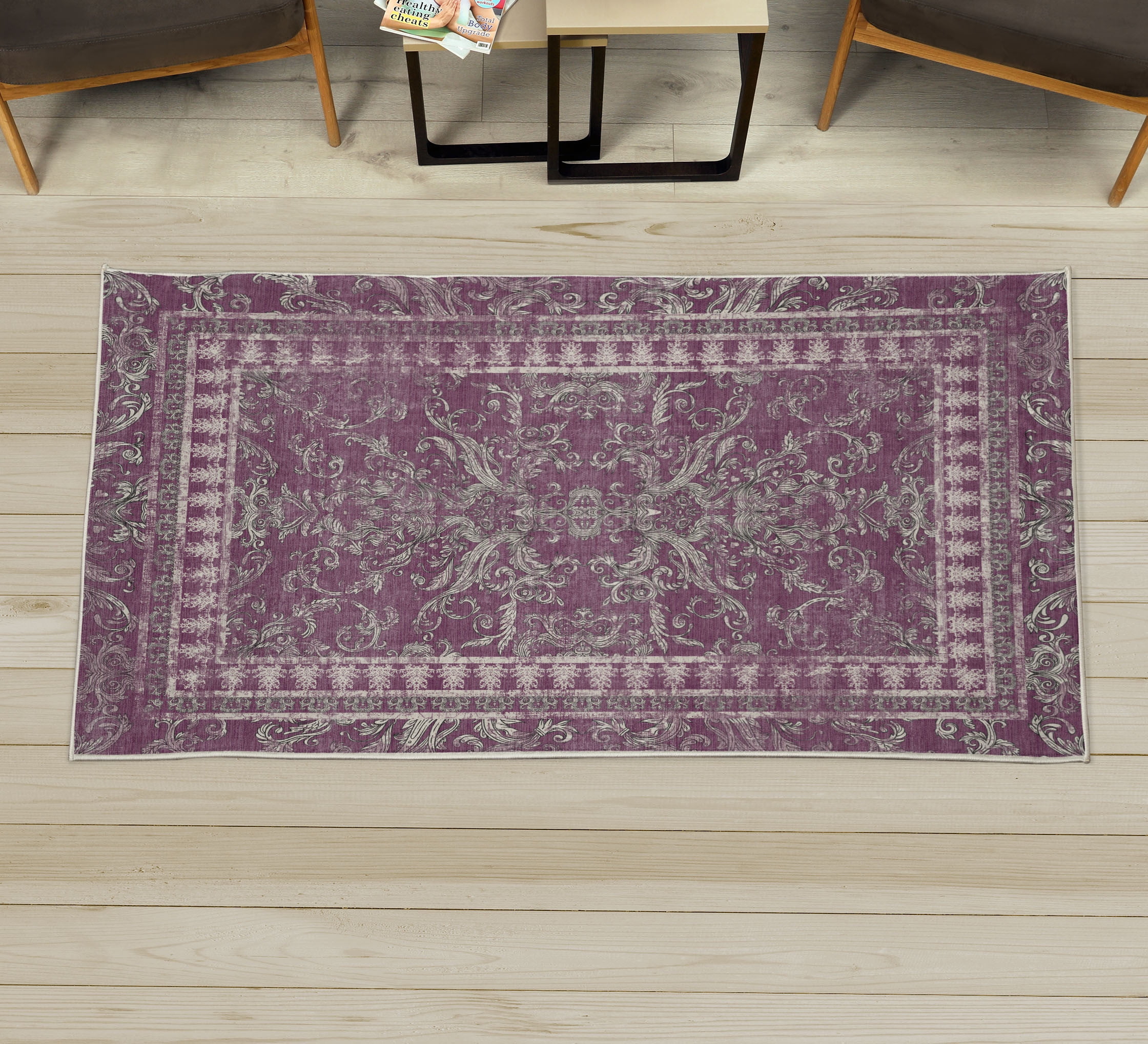 Vintage Decorative Rug, Victorian Style Pattern of Abstract Leaf ...