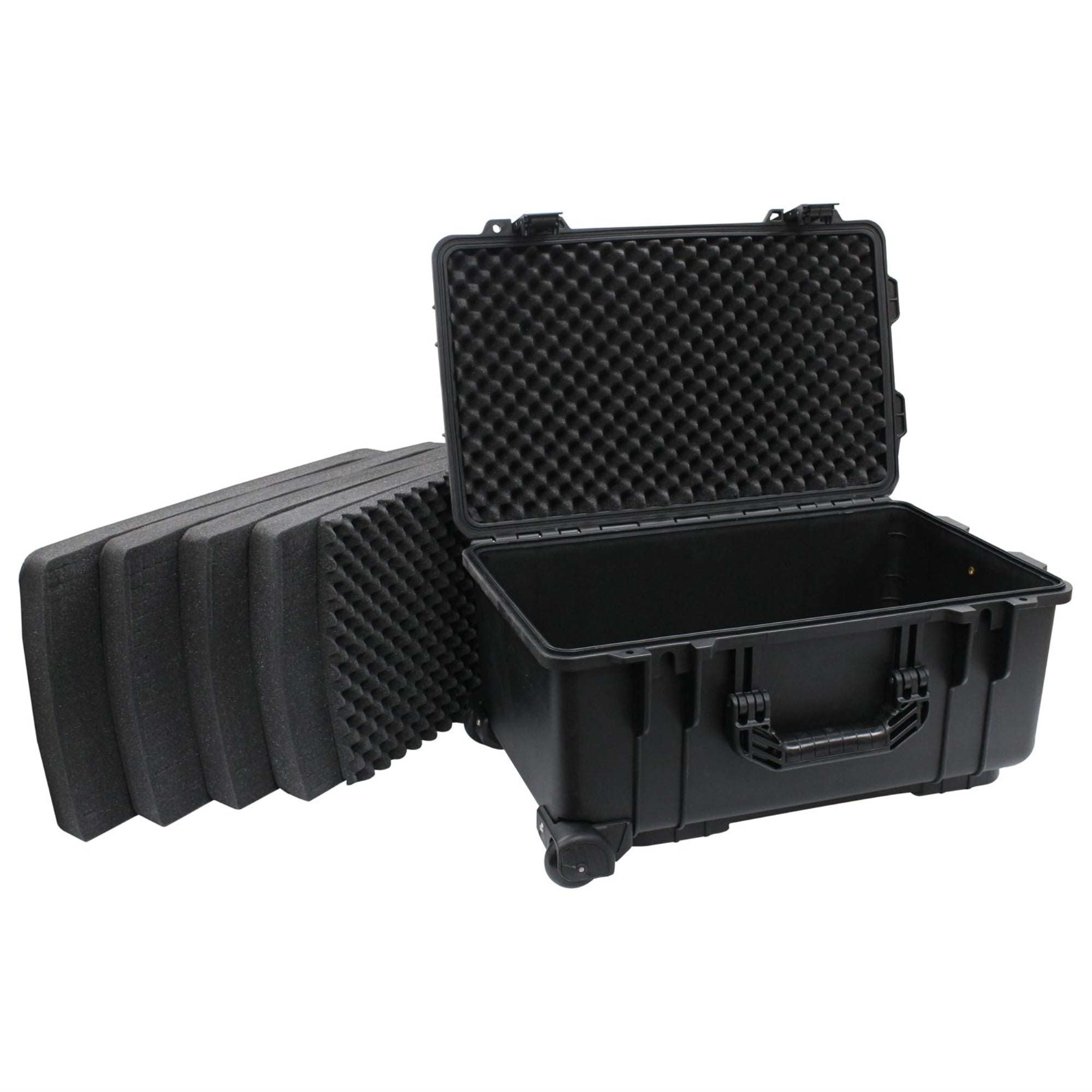 WATERTIGHT & DUSTPROOF CASE WITH PULLOUT HANDLE AND WHEELS, INTERIOR ...