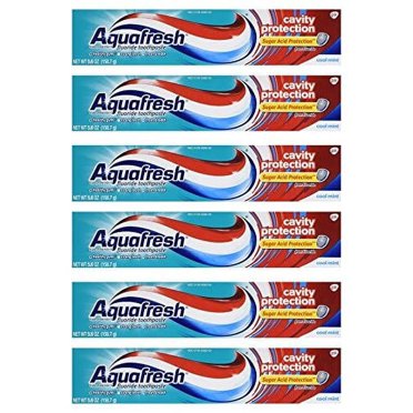 Aquafresh Cavity Protection Fluoride Toothpaste, Cool Mint, 5.6 oz, 3 ...