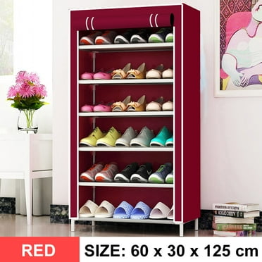 Fashionable Rolling Shoe Rack with Fabric Cubbies - Black - Walmart.com