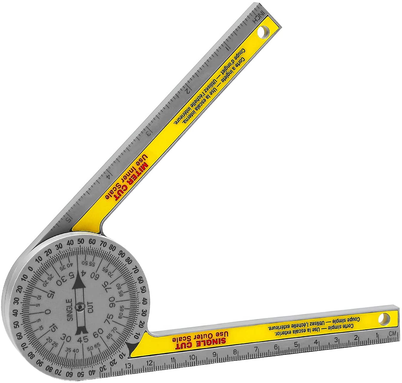 PLNEIK Miter Saw Protractor, Inch/Metric Miter Protractor without ...
