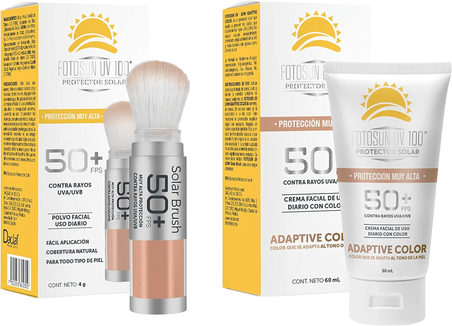 Protector Solar Fotosun UV 100 Duo Pack Solar Brush Polvo Facial 4g ...