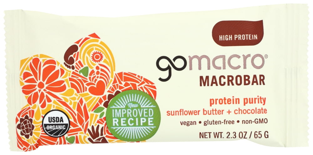 Gomacro Macrobar Vegan Bar, Sunflower Butter + Chocolate, 2.3 Oz ...