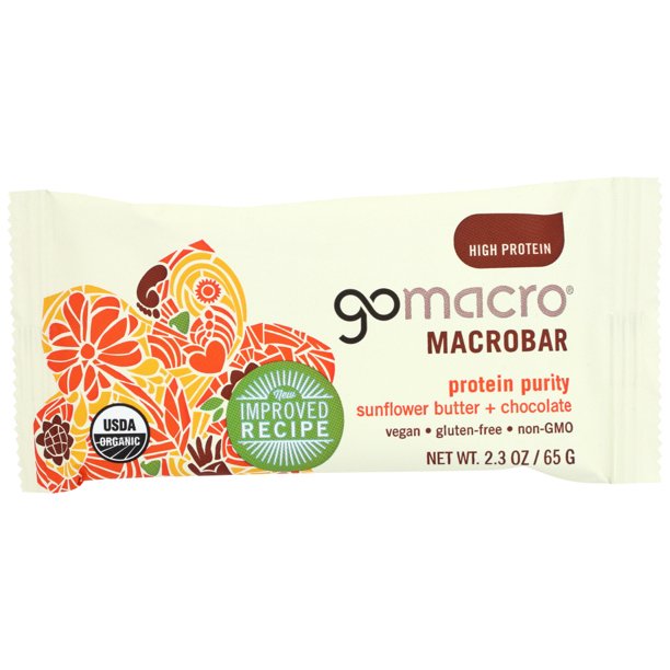 Gomacro Macrobar Vegan Bar, Sunflower Butter + Chocolate, 2.3 Oz ...