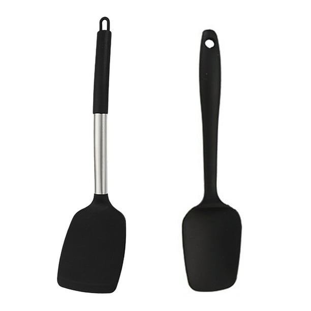 2Pcs Non-stick Kitchen Utensils Set with Stainless Steel Handles, Heat ...