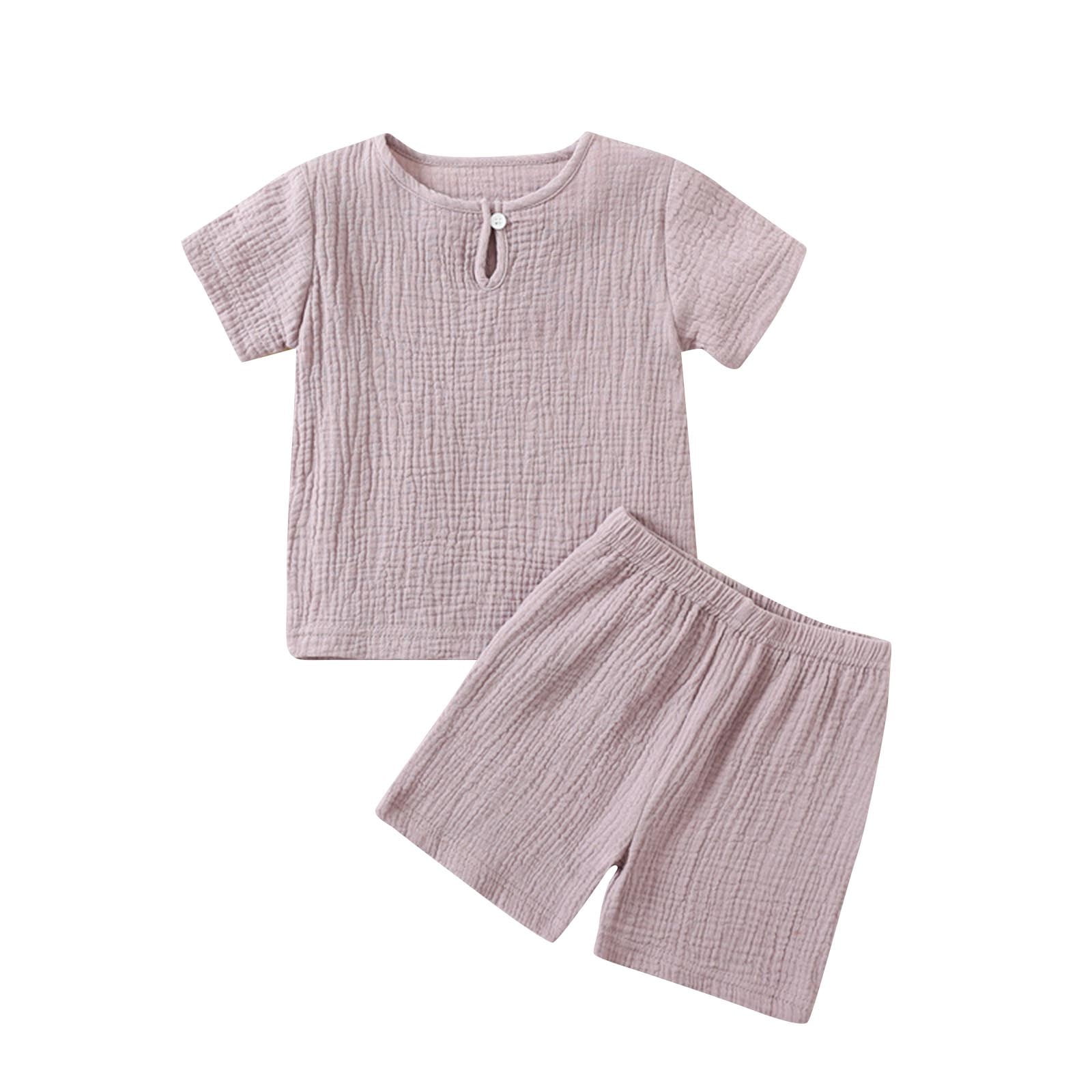 Click here for Cfhntfmh Linen Sets For Toddler Cotton Casual Shor... prices
